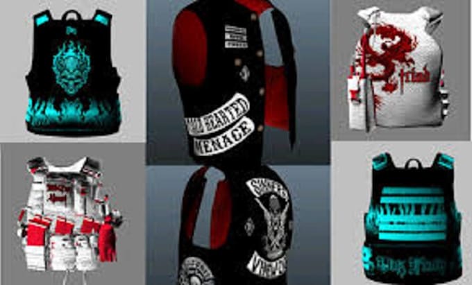 Create fivem clothing, mc kuttes with patches biker vests, fivem mlo ...