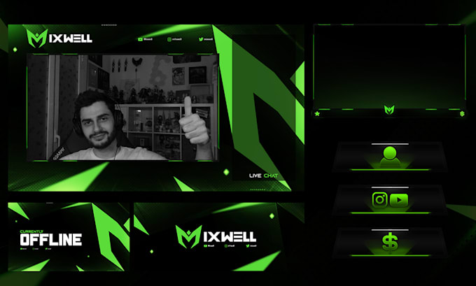 The most stunning stream graphics for your channel by Cesarejim | Fiverr