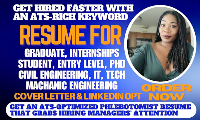 Craft a resume for entry level, internship, graduate, midlevel ...