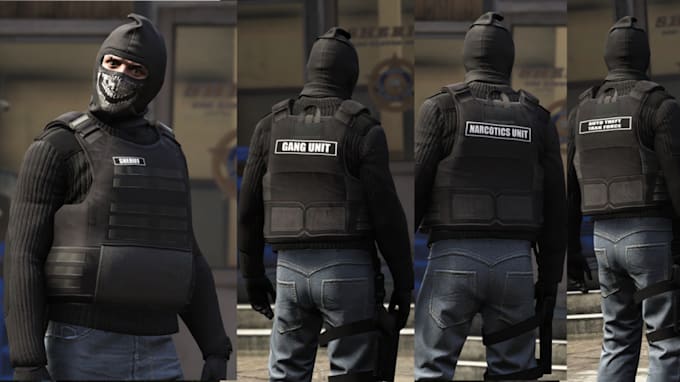 Create fivem custom eup, gang, staff clothing kuttes mc, mc vest, biker ...