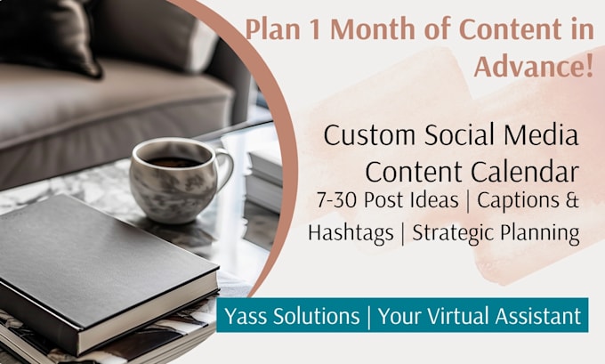 Create a custom content calendar with captions and hashtags by ...