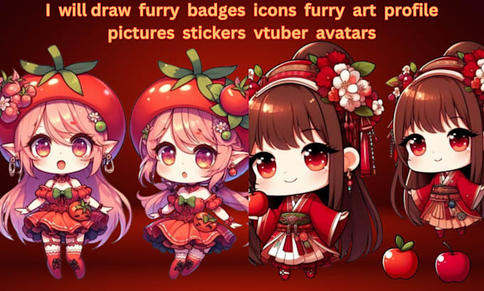 Draw furry badges icons furry art anime pfp furry stickers 2d vtuber ...