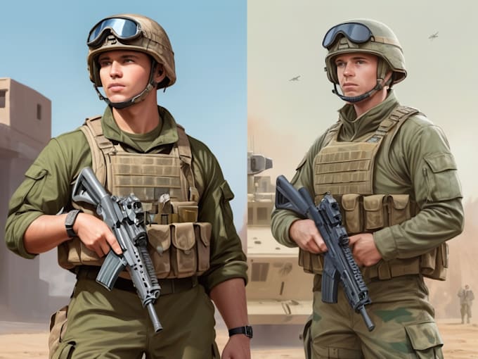 Draw military themed illustrations by Raechelrew | Fiverr