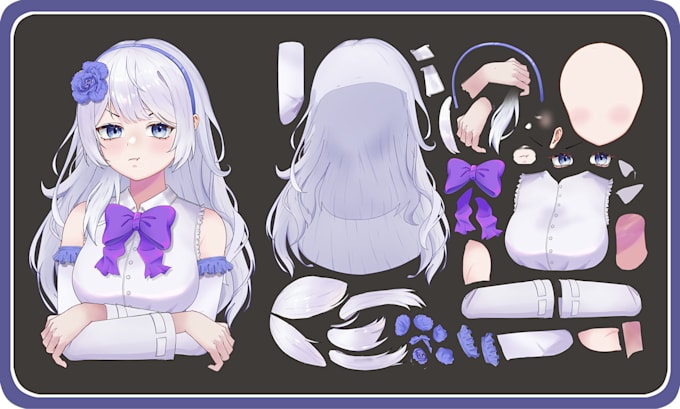 Create a high quality anime vtuber model ready for live2d by Zarrico ...