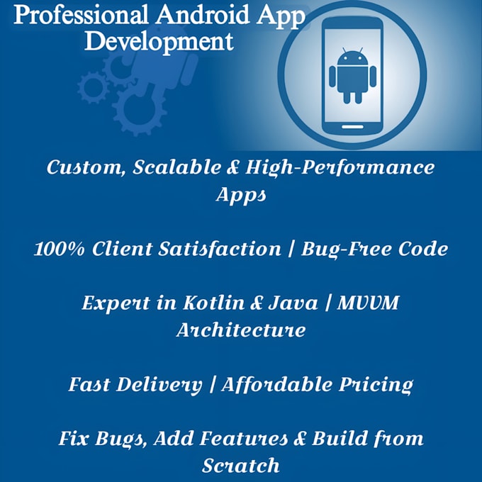 Develop high quality android apps with kotlin and java by Rohitjoshi297 | Fiverr