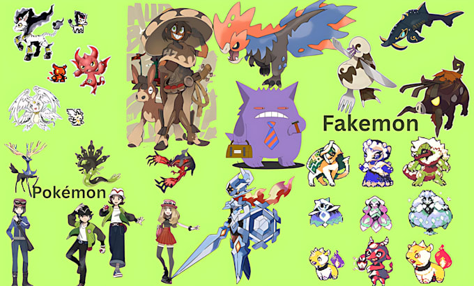 Create pokémon, fakemon sprites, pokémon trainer sprites, overworld ...