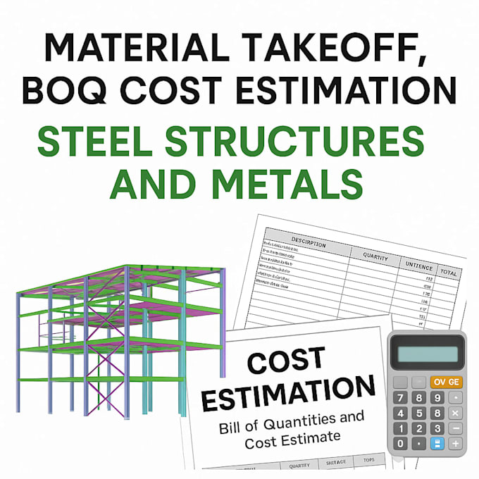 Provide boq takeoff and cost estimation for steel and metal structures ...