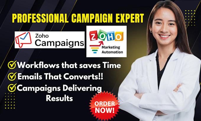 Setup zoho campaigns, zoho marketing automation, zoho workflow, email template by Lady_ireneshaw ...