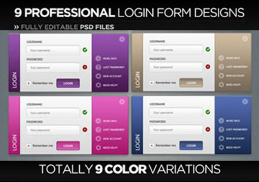 Give you a professional psd login form designs by Technoz | Fiverr