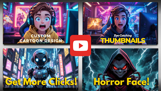 Create pro cartoon thumbnails that boost clicks by Waseemshehzad01 | Fiverr