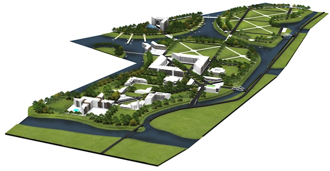 Render artistic architectural master plan and site plan by ...