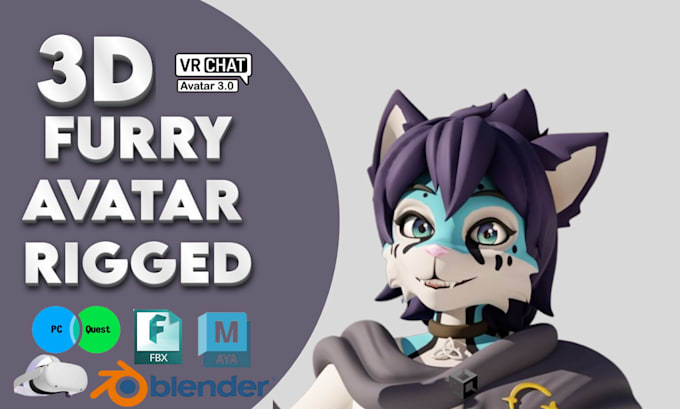 Do vrchat avatar furry avatar 3d custom avatar anime model vtuber from ...