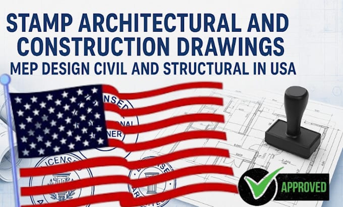 Stamp architectural and construction drawings mep design civil engineer ...