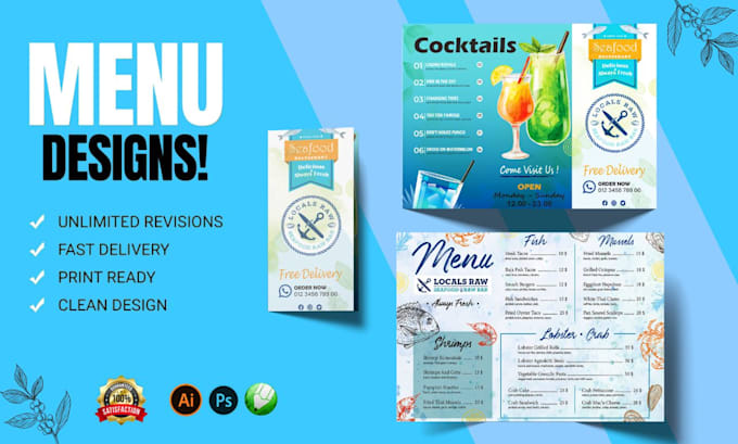 Design attractive menu design, flyer and trifold design in 24 hours by ...