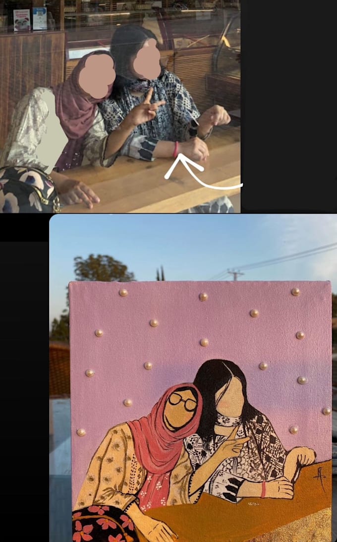 Handpaint interesting faceless portraits for you by Mahnoor1998_14 | Fiverr