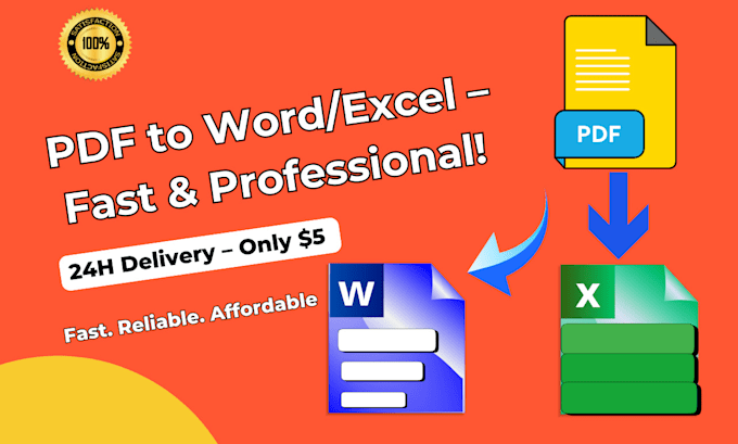 Professionally convert and format your pdf to word, excel in 24 hours ...