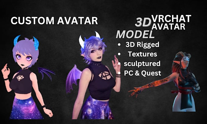 Do vr avatar, vrchat maker, upload character, vrc, vroid, anime, vtuber ...