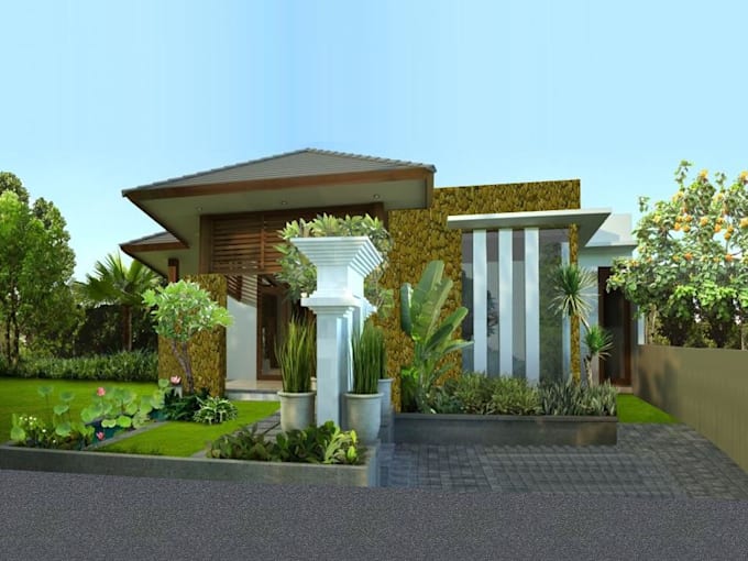 Aesthetic 3d house facade creation services by Abimikail | Fiverr