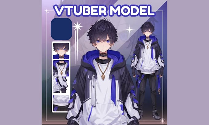 Vtuber commission live2d 3d vtuber model rig vrchat anime vseeface ...