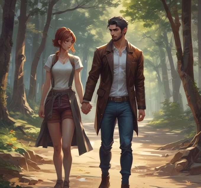 Draw couple character from photo in anime style by Serpooqstu | Fiverr