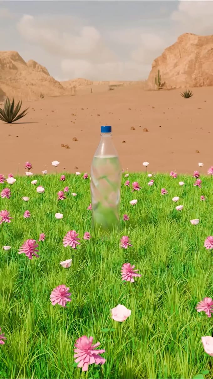 Create 8k fluid liquid simulation water simulation bottle animation ...