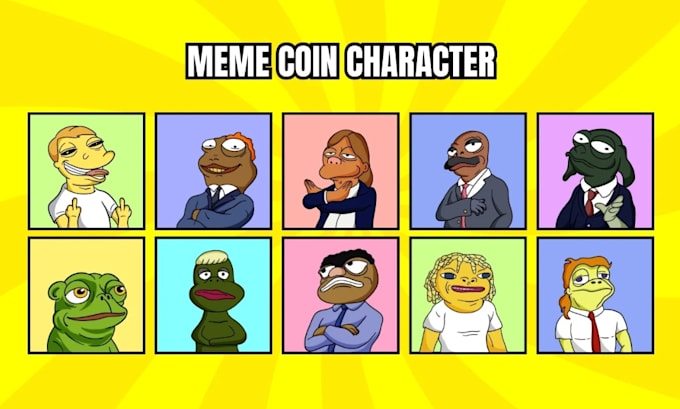 Crypto, memecoin animation memecoin art, illustration video, and ...