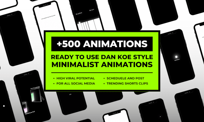 Provide a minimalist animations pack dan koe style motivational videos ...