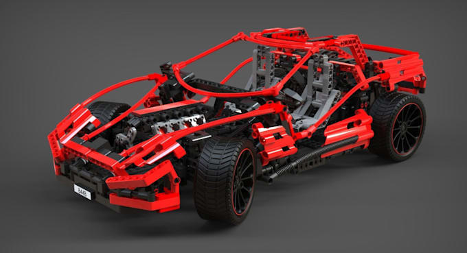 Custom 3d lego car models,afol lego,car interior,zbrush model,bricklink ...