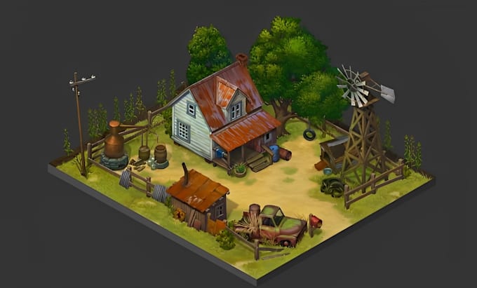 Create low poly 3d assets 3d game environment 3d environment model in ...