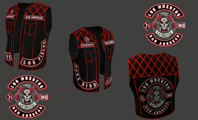 Create custom fivem clothing kuttes mc, mc vests, biker clothing by ...
