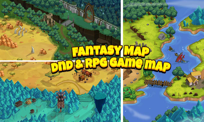Rpg map,fantasy map,dnd map ,rpg fantasy,battle map lowpoly vector map ...