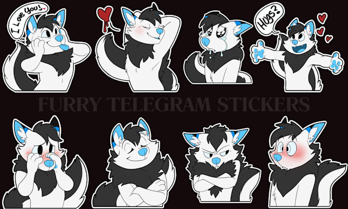 Draw furry telegram stickers, discord telegram stickers animated furry ...
