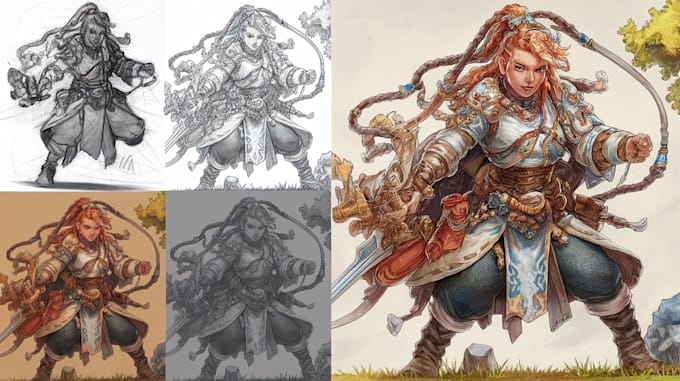 Draw your rpg, dnd character design, mmorg, pixel art for video game in ...