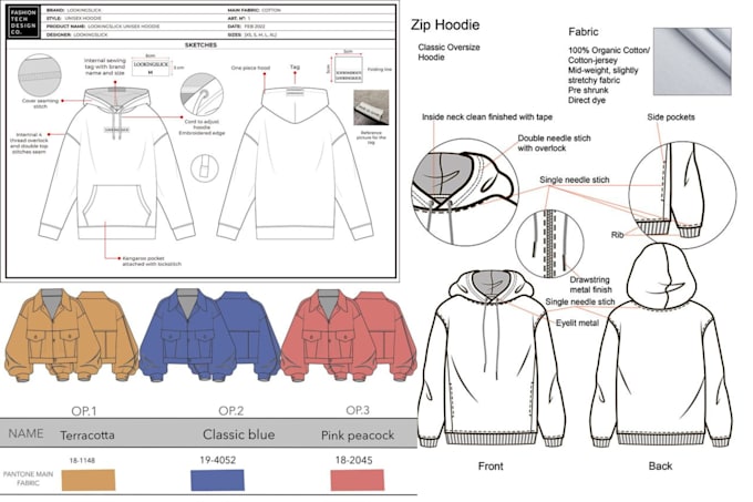 Make custom fashion clothing tech pack and detailed fashion design tech ...