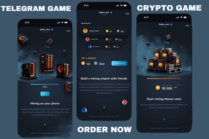 Create crypto telegram mini game app ai game bot with smart contract ...