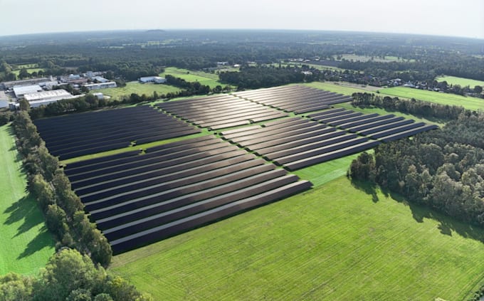 Visualize 3d photovoltaic layout,farm environment,revit,twinmotion,cgi ...