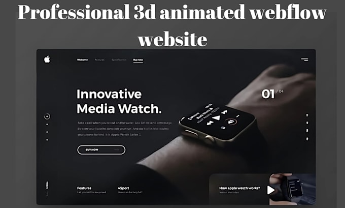 Do a 3d interactive webflow website animation spline 3d 3d apple scroll ...