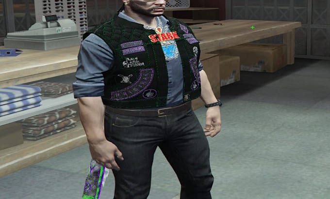 Make custom fivem clothing, mc kuttes both patch, fivem eup biker vest ...