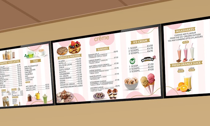 Design an animated or static digital menu screen by Designoclock | Fiverr
