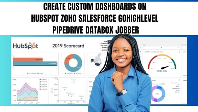 Custom dashboard creation on hubspot zoho salesforce highlevel pipedrive databox by Balqis037 ...