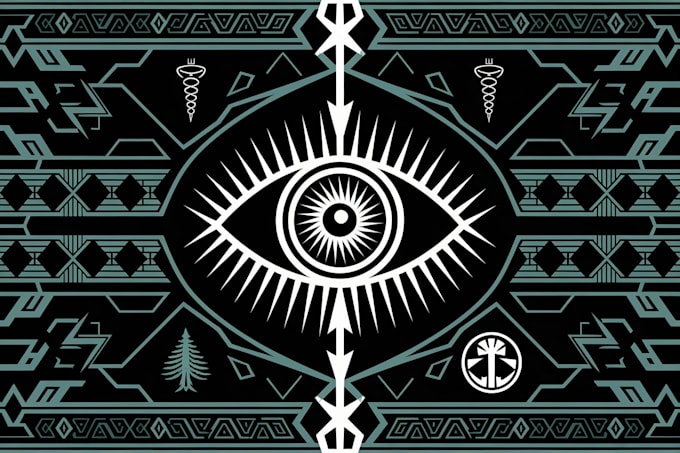Design a symmetrical cyber sigilism, agrogoth, tribal, neotribal tattoo ...