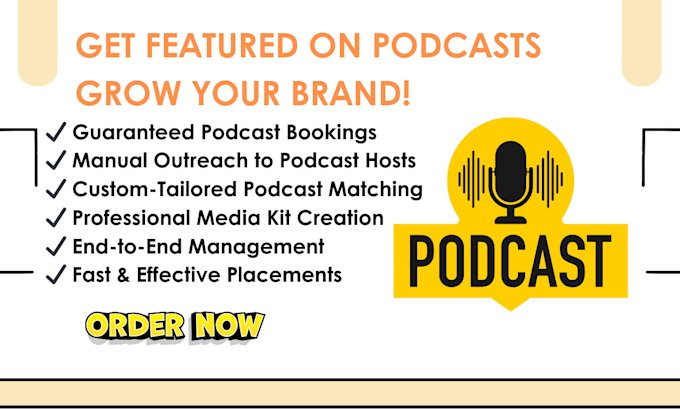 Get you featured on relevant podcasts, speaking engagement, podcast ...