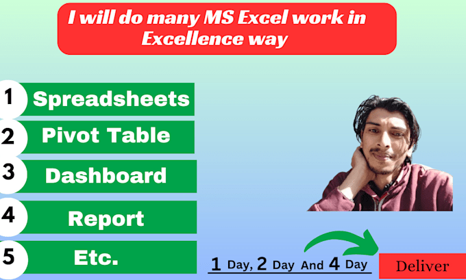 Do many work in ms excel by Guptasushil222 | Fiverr
