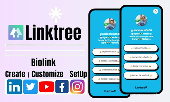 Set up linktree, landing page and taplink by Sami5432 | Fiverr