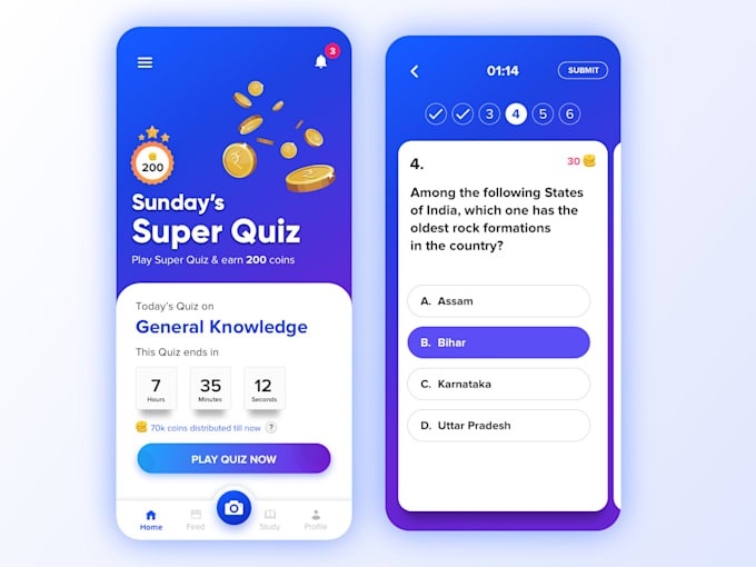 Develop quiz app, ai quiz app, kid learning app, elearning app ...