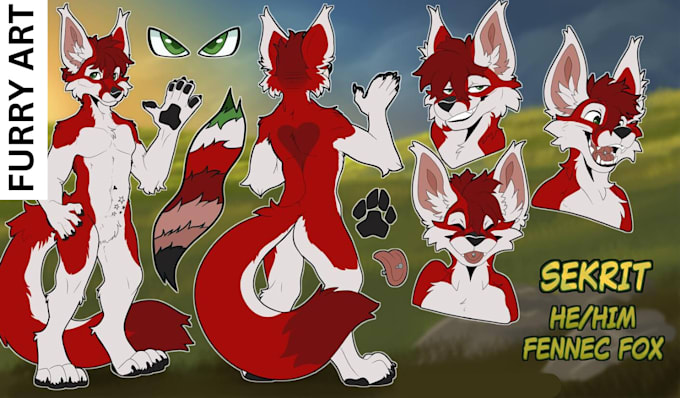 Draw nsfw furry art furry ref sheet fursona character nsfw art furry oc headshot by Adele ...