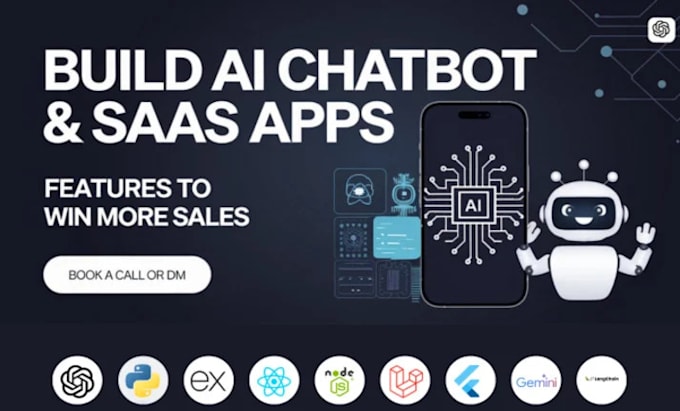 Develop chatbot website app ai saas on dialogflow manychat uchat openai ...