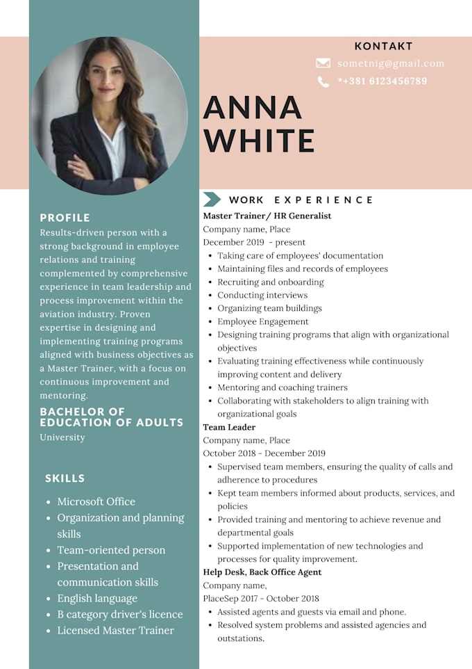 Transform your cv and motivational letter by Iskranikolic | Fiverr