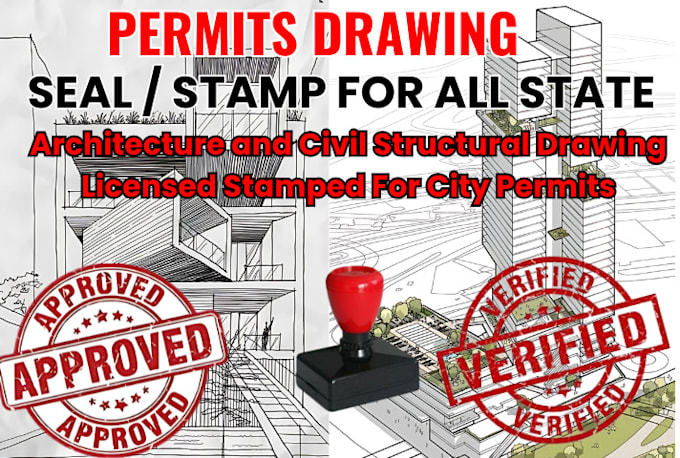 Draw, stamped usa city permits architectural drawing engineering mep ...