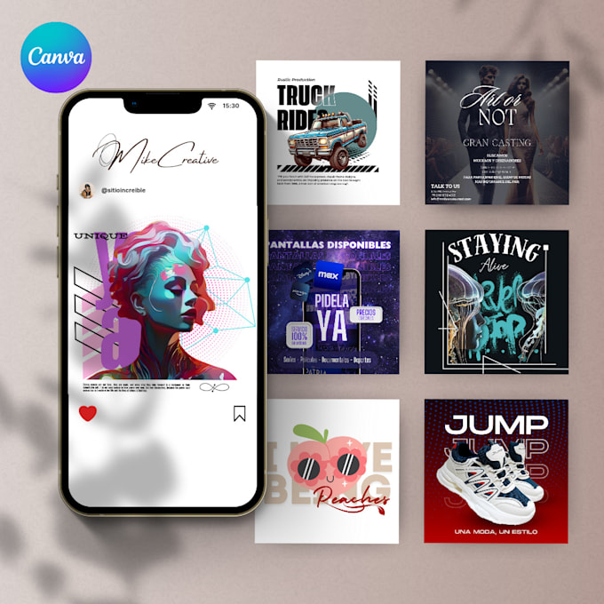 Creare diseños para tus redes sociales en canva by Mikecreative30 | Fiverr